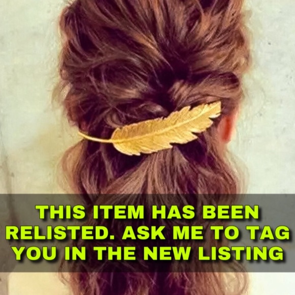 Accessories | Gold Feather Simple Barrette New | Poshmark